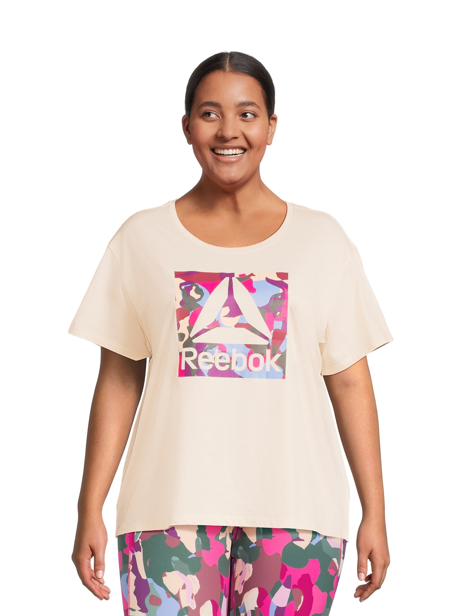 Reebok Plus Size Graphic Print T-Shirt - Sleeve, Sizes 1X-4X - Walmart.com