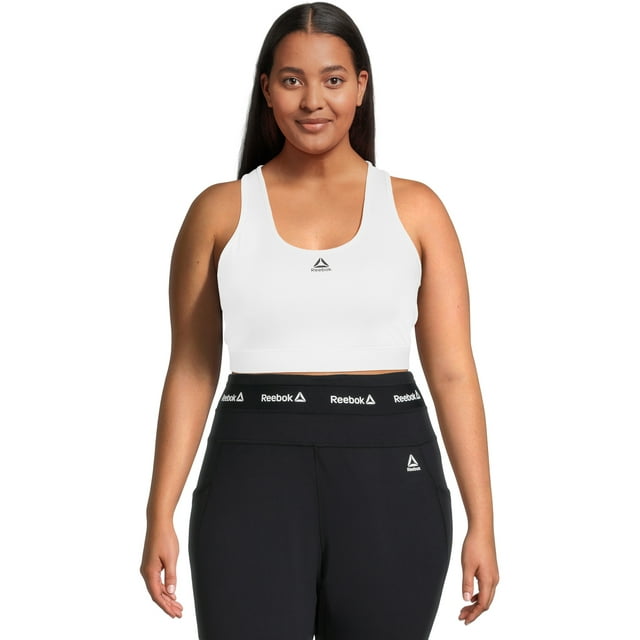 Reebok Women's and Women's Plus Stronger Sports Bra with Mesh Panel and ...