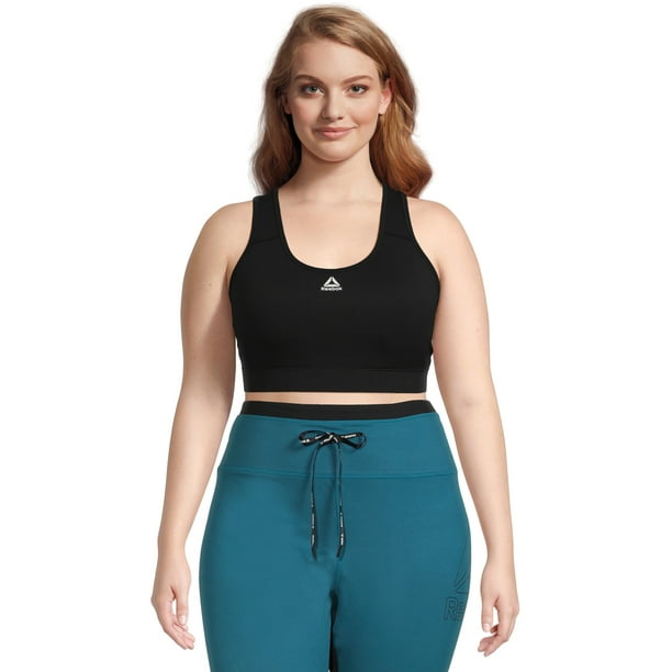 Reebok Women's Plus Size Stronger Sports Bra with Removable Cups ...