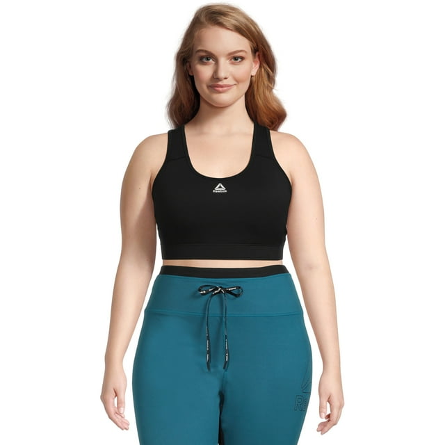 Reebok Women's and Women's Plus Stronger Sports Bra with Mesh Panel and ...