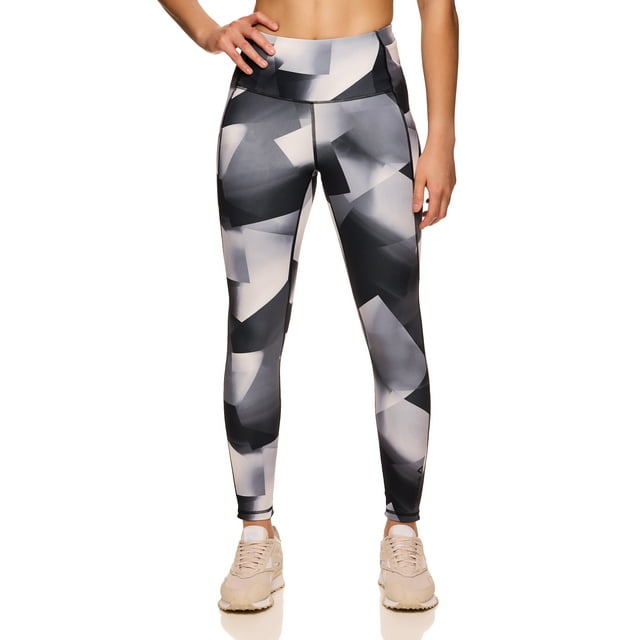 Reebok Womens Printed Evolution High Rise 7 8 Leggings With Side