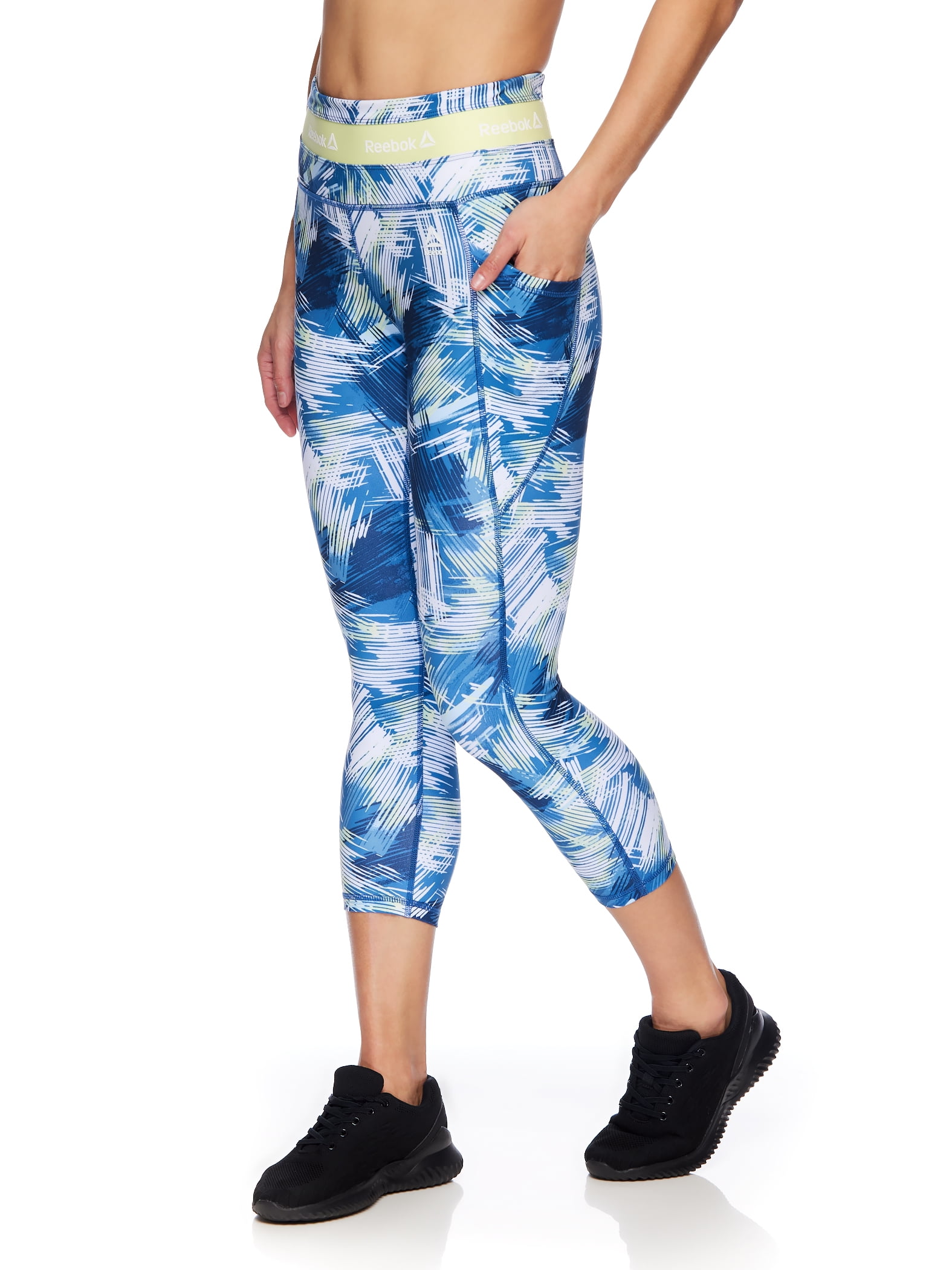 Reebok Women's Printed Revolve High Rise Capri Legging With 22" Inseam ...