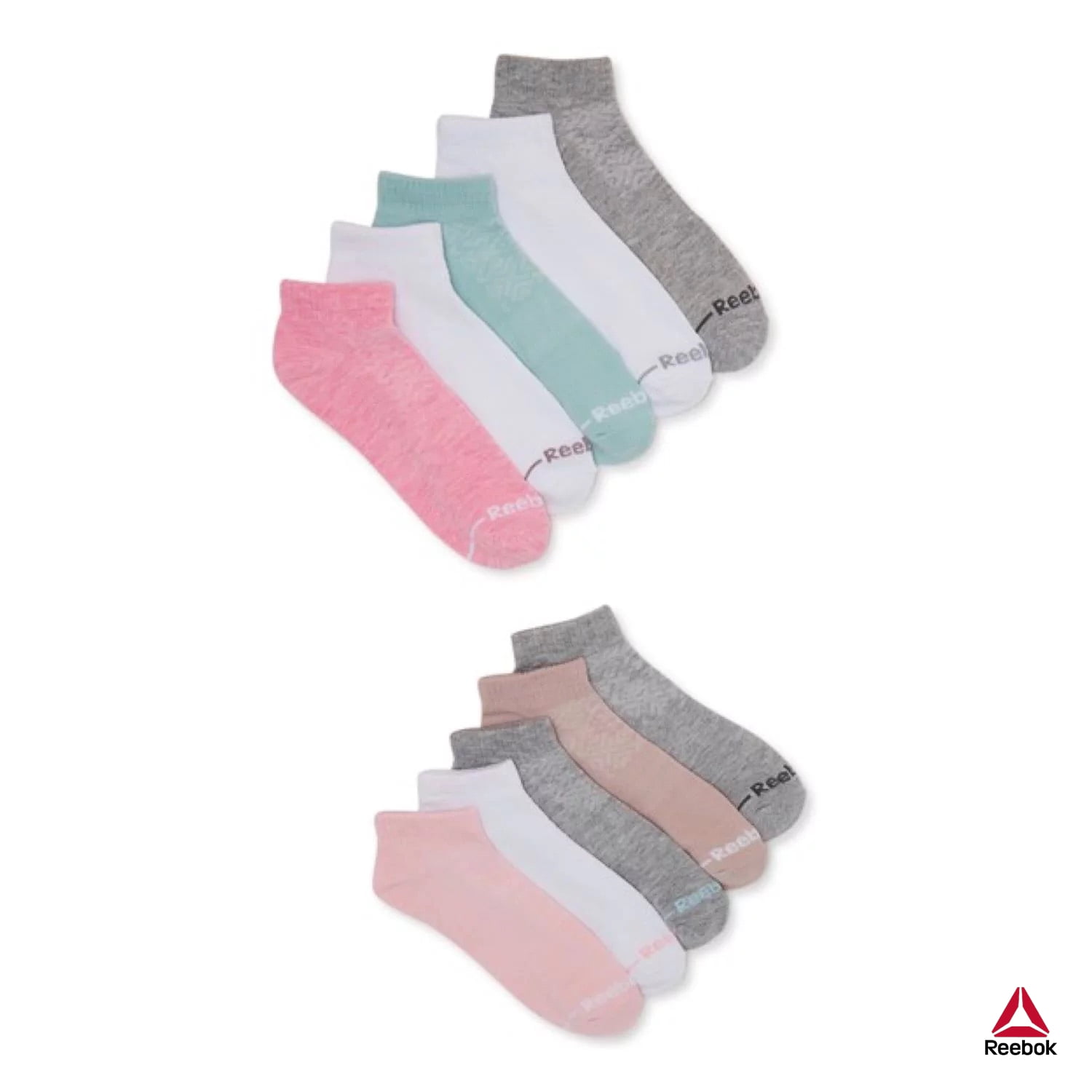 Reebok Women's Pro Series Performance Lightweight Ankle Socks, 10-Pack ...