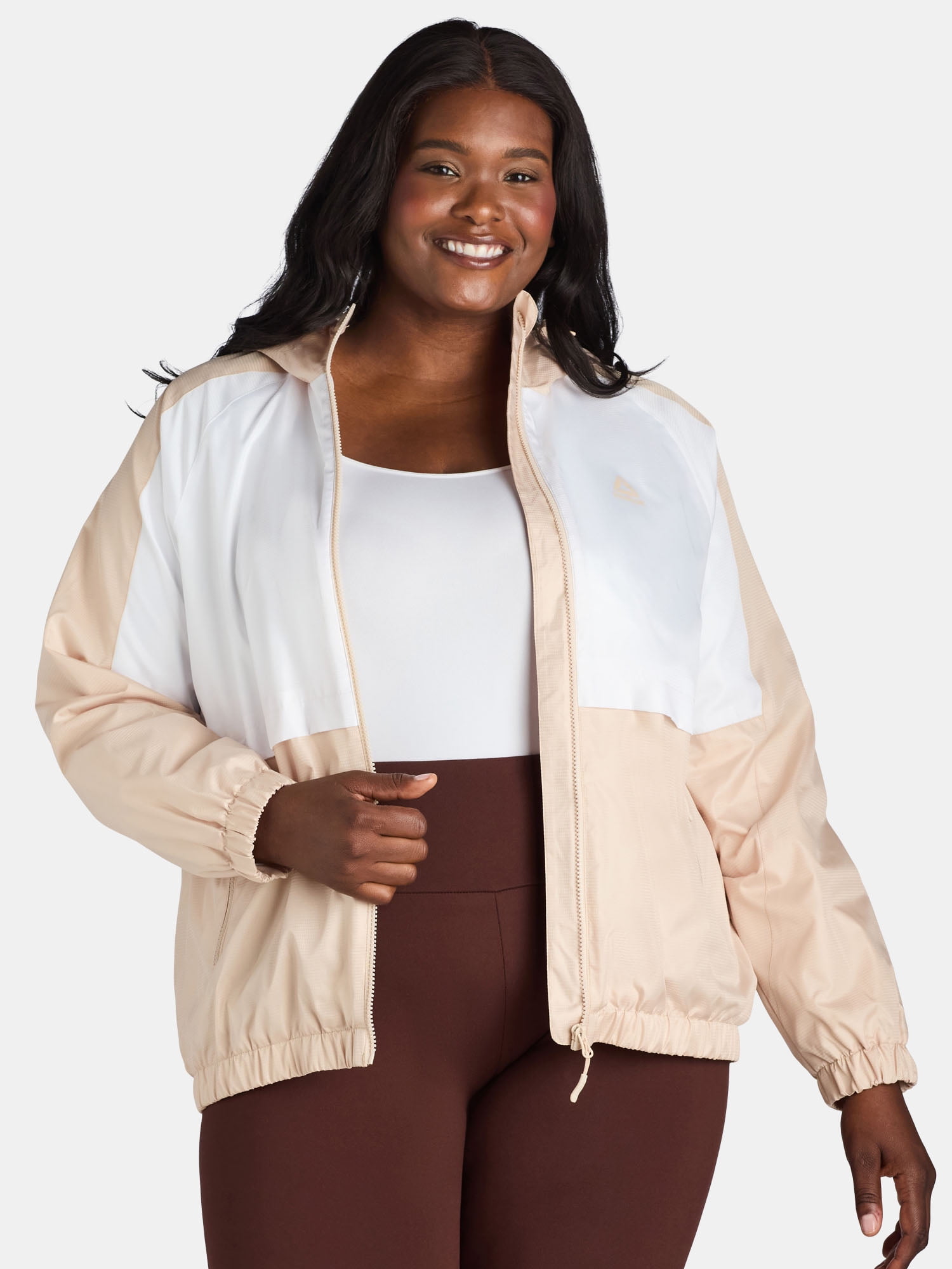 Reebok Women's and Women’s Plus Fleece-Lined Hooded Windbreaker, Sizes XS-2X - Walmart.com