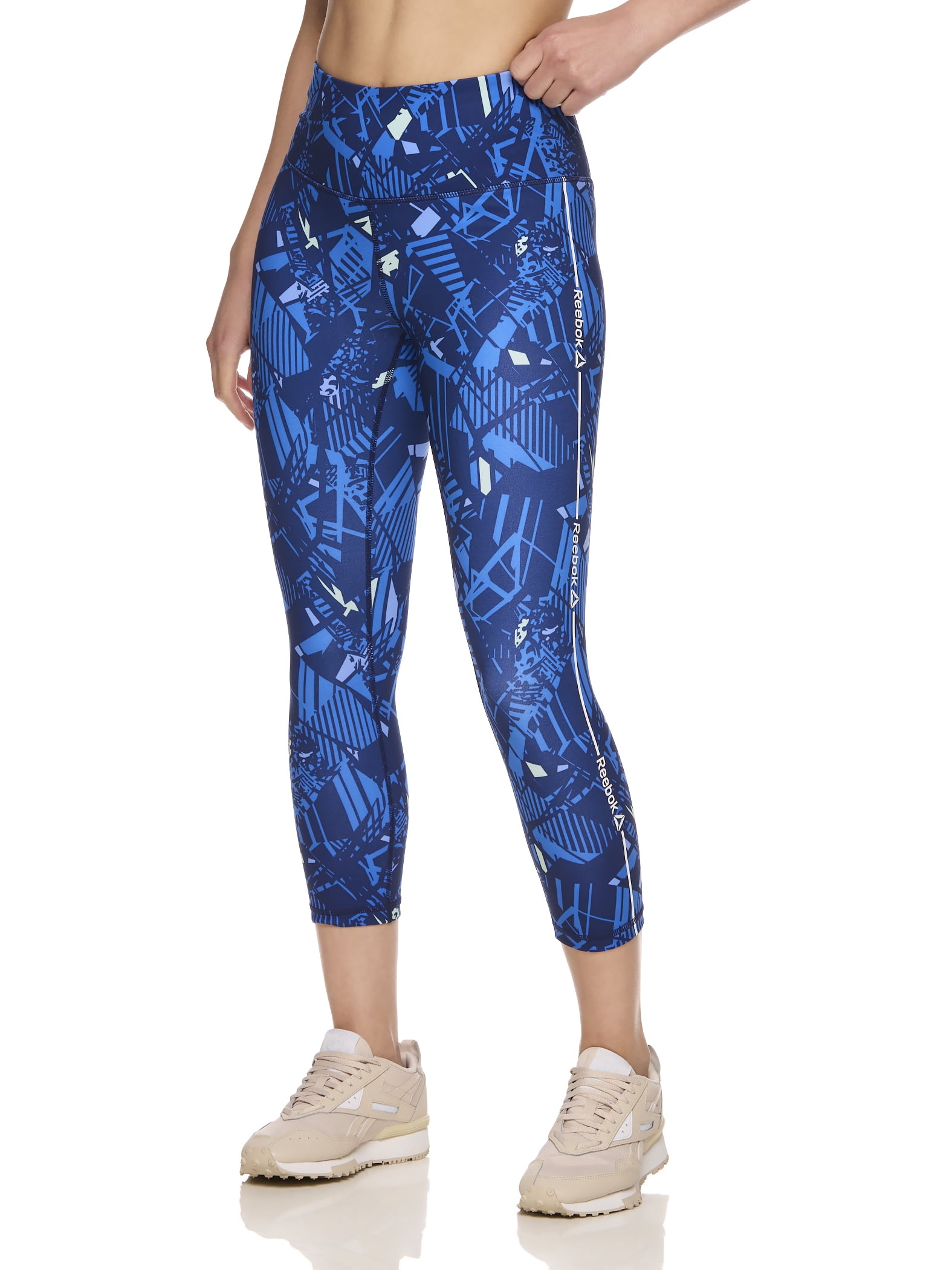 Reebok Women's and Women's Plus High-Rise Capri Leggings with Back ...