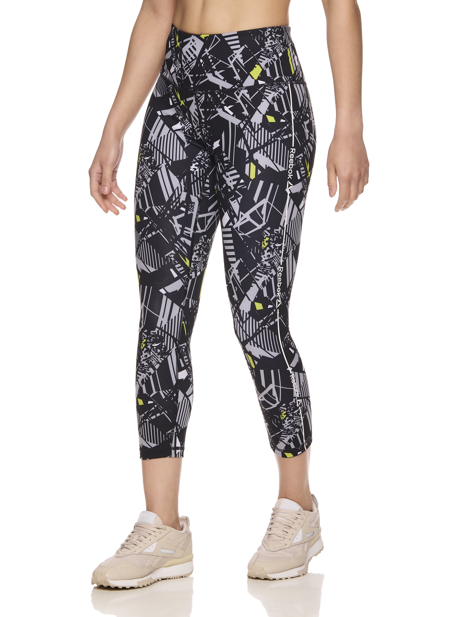 Reebok Women's and Women's Plus High-Rise Capri Leggings with Back ...