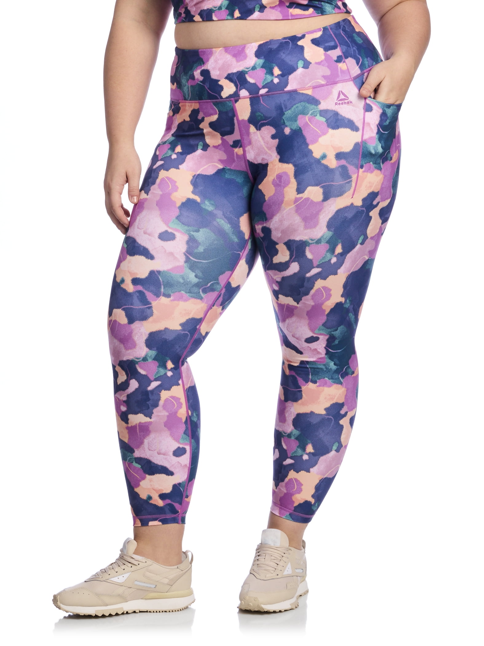 Reebok Women's and Women's Plus Size High Rise Reflex 7/8 Legging ...