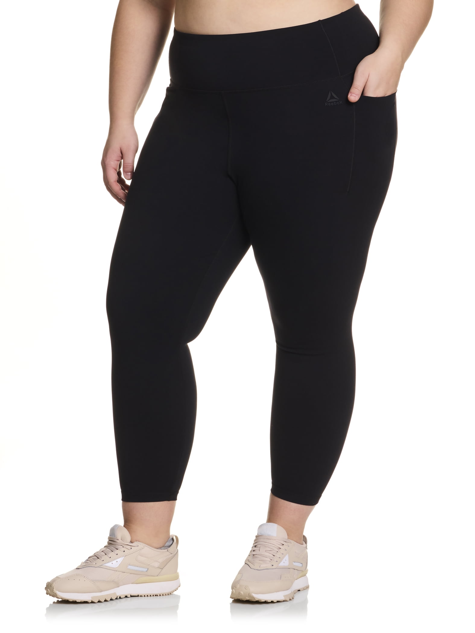 Reebok Women's and Women's Plus Size High Rise Reflex 7/8 Legging ...