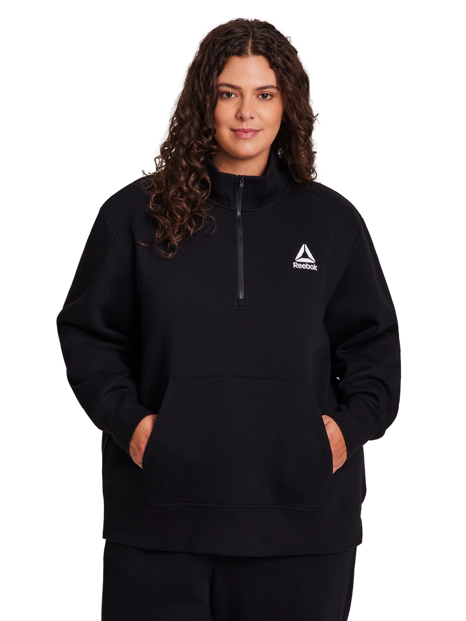 Reebok Women's and Women's Plus Game Day 1/2 Zip Up Sweatshirt, Sizes ...