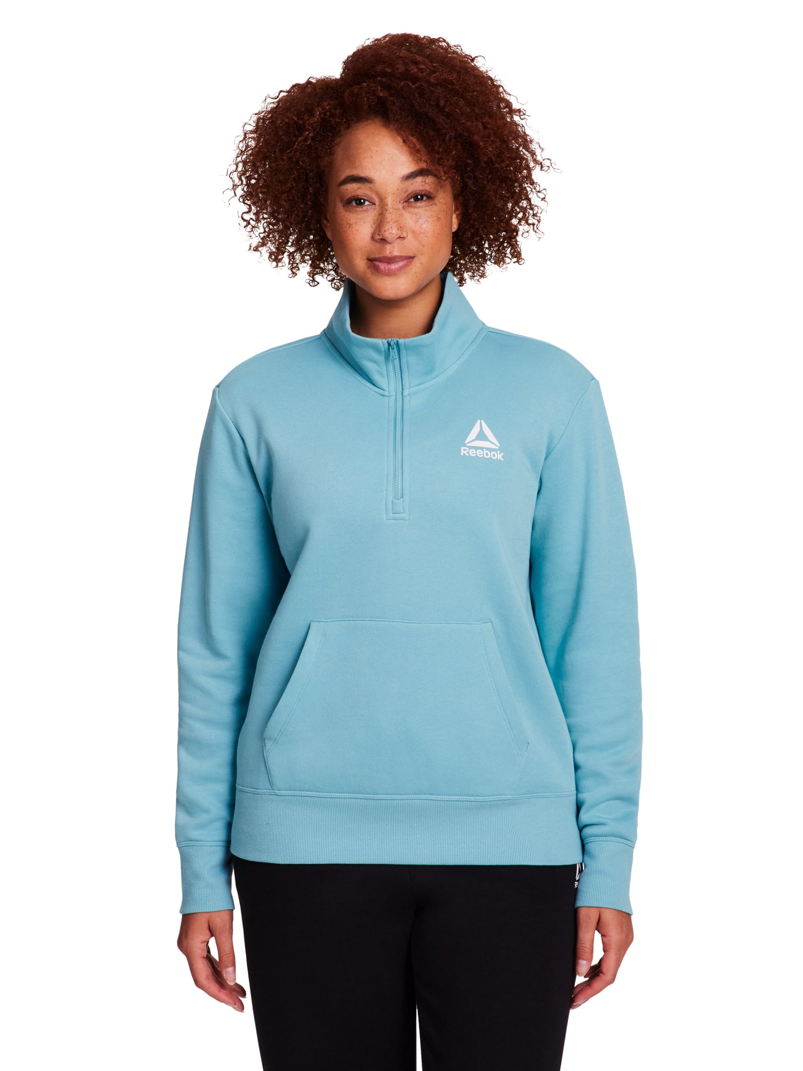 Reebok Women's and Women's Plus Sport Core 1/2 Zip Up Sweatshirt, Sizes ...