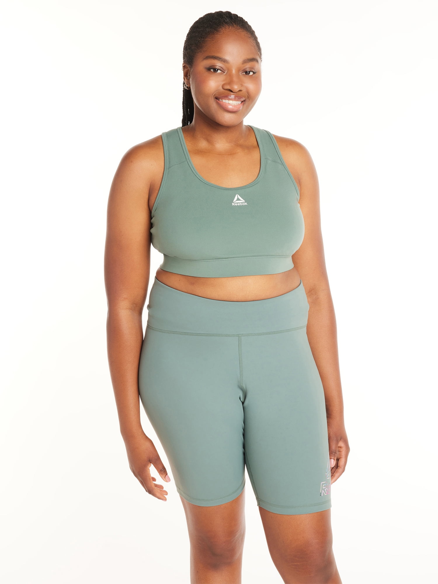 Reebok Women's and Women's Plus Medium Impact Stronger Sports Bra with ...