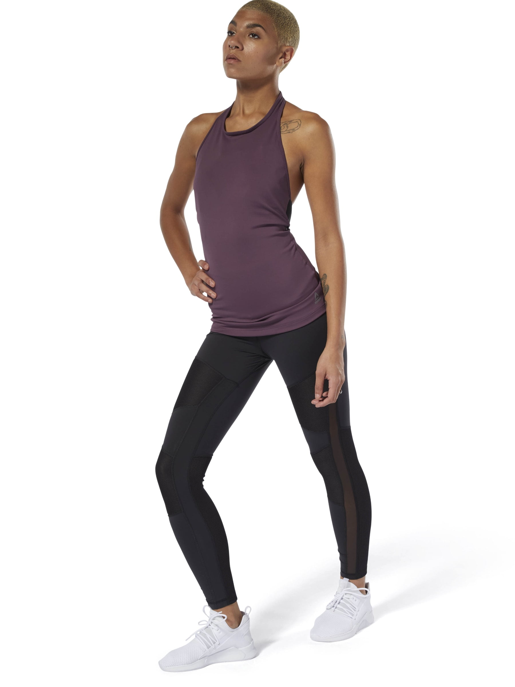 Reebok Womens Cardio Lux Stretch Compression Athletic Pants, Black ...