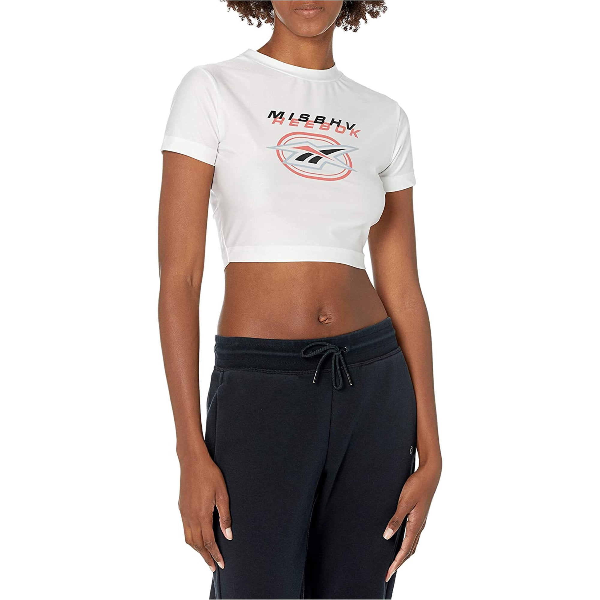Reebok Womens Misbhv Cropped Graphic T-Shirt, White, Small - Walmart.com