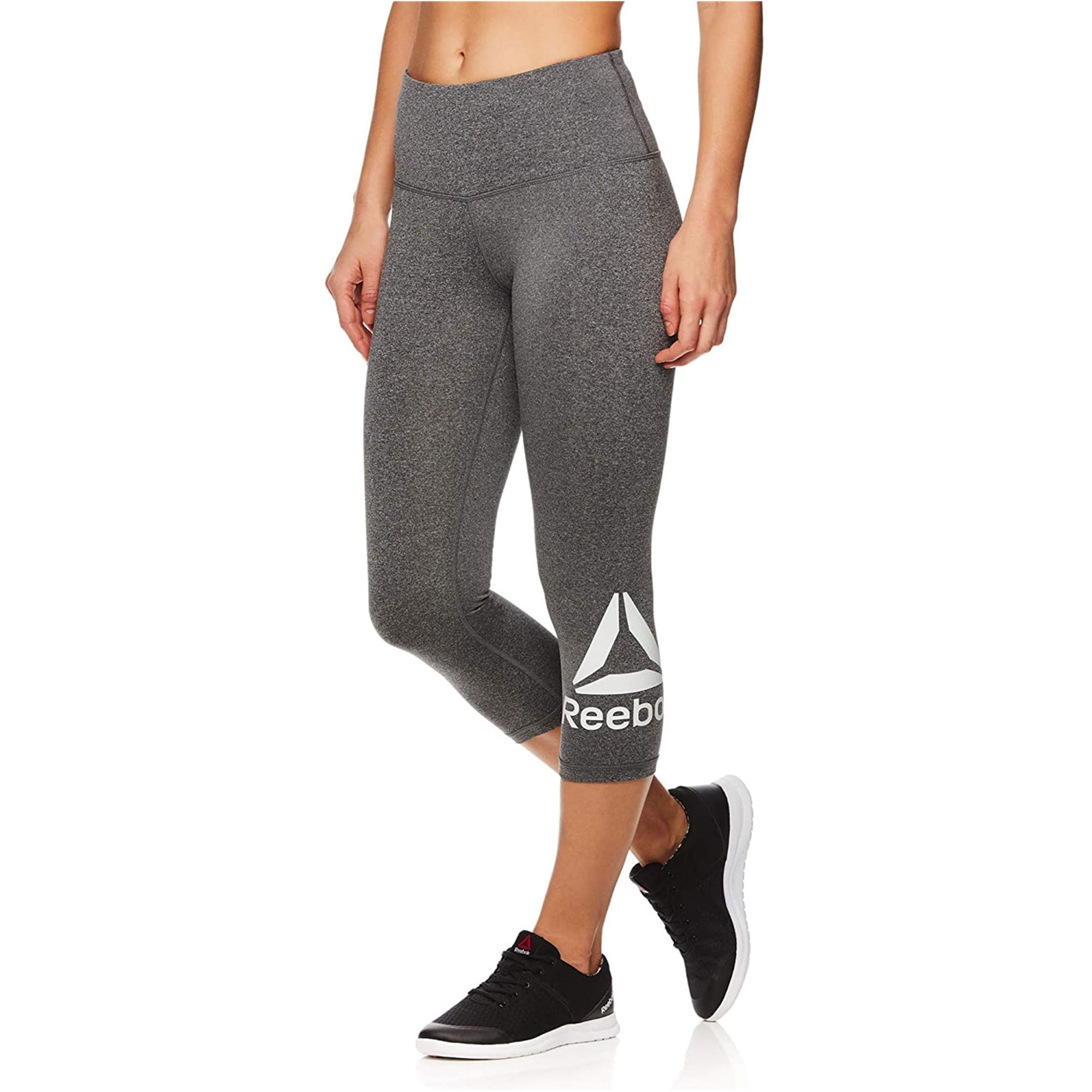 Reebok Womens Wanderlust Capri Compression Athletic Pants, Grey, X ...