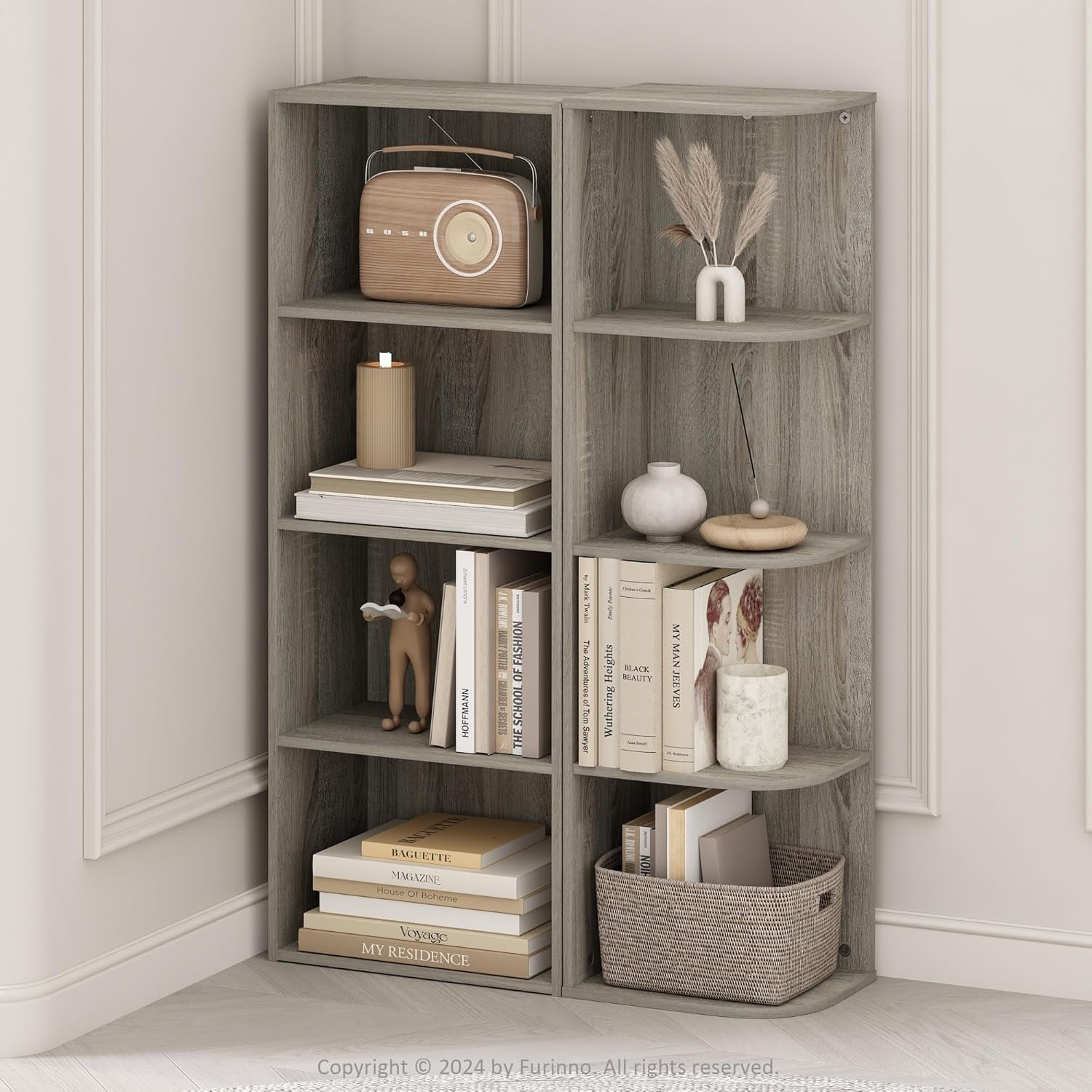 Reed 3-Tier Space Saving Corner Storage Display Shelf, White - Walmart.com