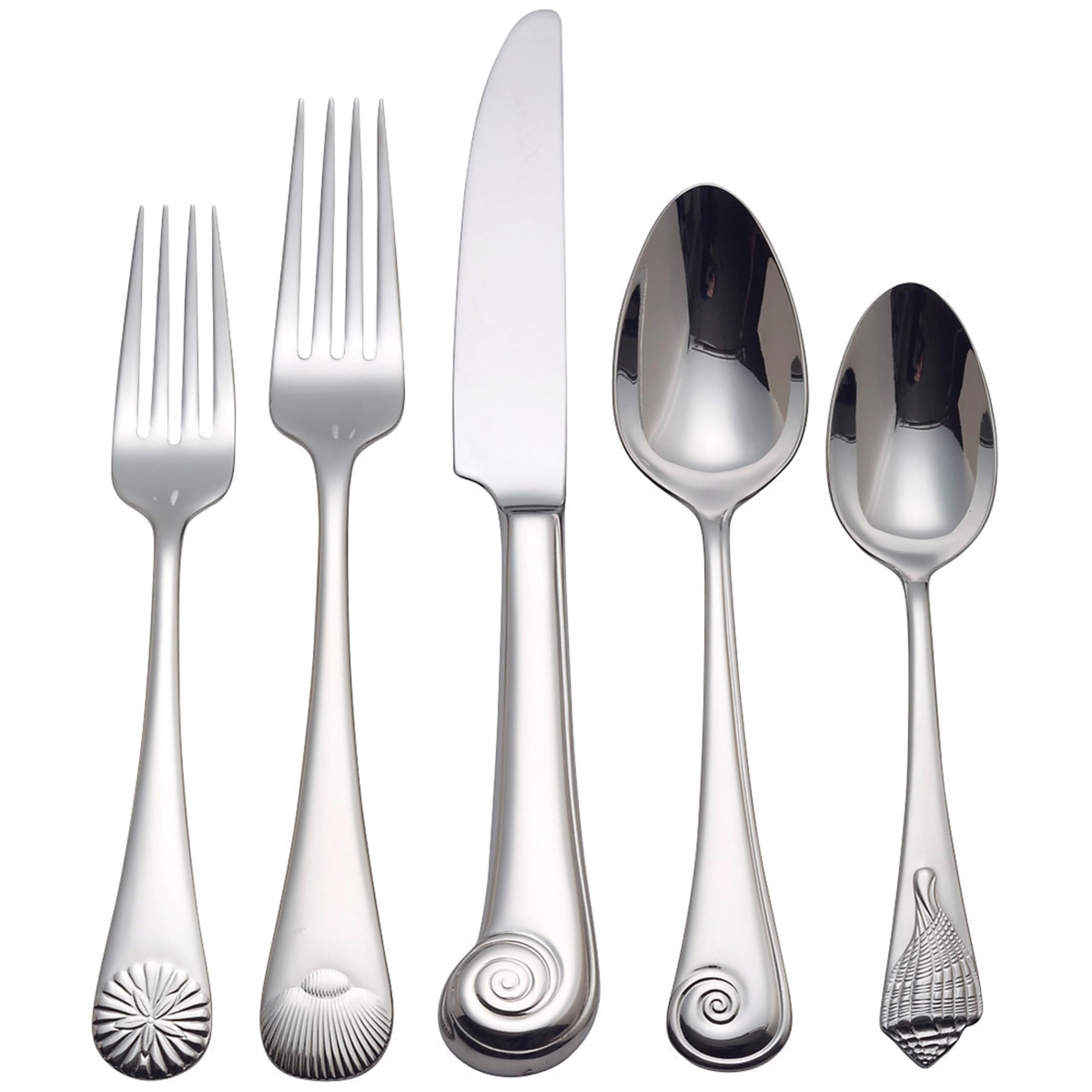 Reed And Barton 18/10 Stainless Steel Sea Shell Flatware 5-Piece Place ...
