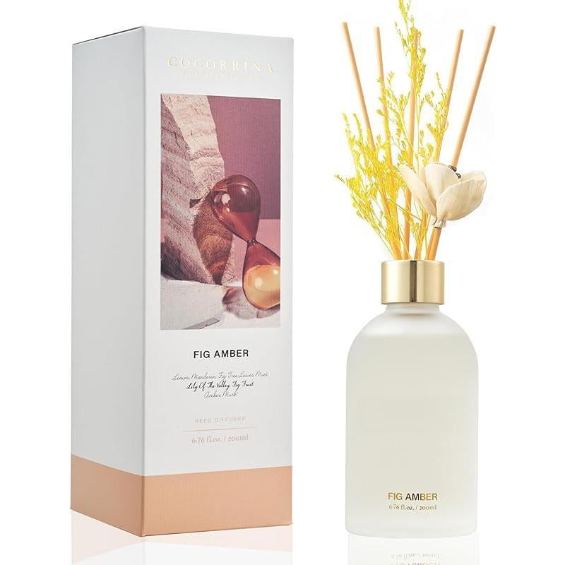 Reed Diffuser - Eucalyptus Moss 6.76 oz Flower Reed Diffuser Set with 8 ...