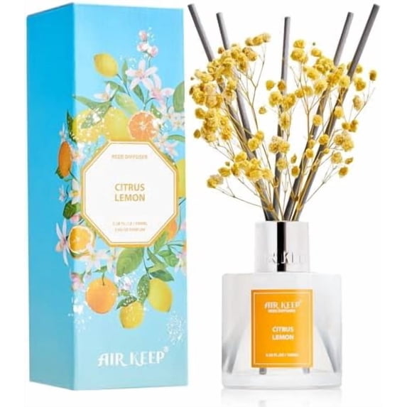 Reed Diffuser Set,3.38 fl oz (100 ml) - Citrus Lemon Oil Diffusers with ...
