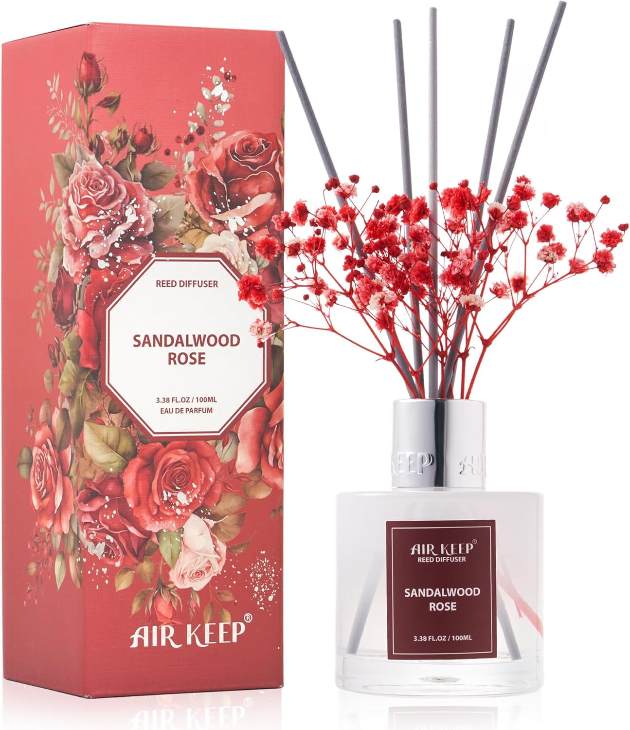 Reed Diffuser Set,3.38 fl oz (100 ml) - Sandalwood Rose Oil Diffusers ...