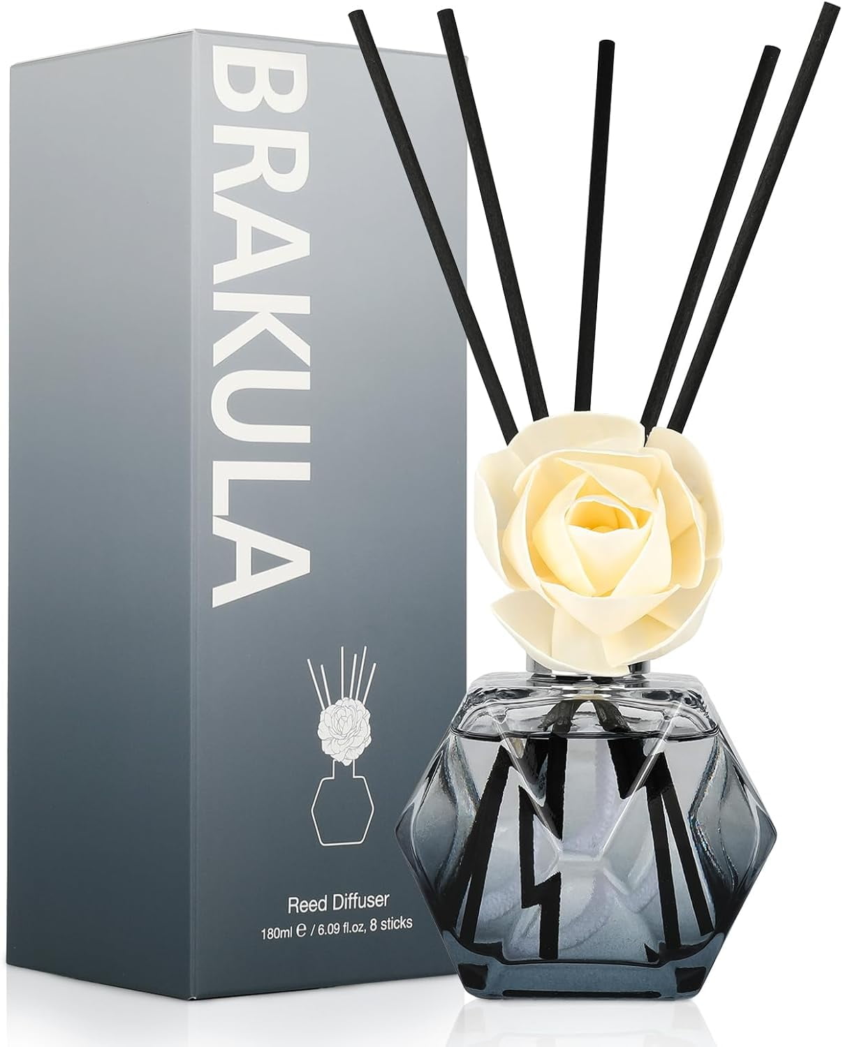 Reed Diffuser Set, 6.09 fl oz (180 ml)- Fresh Linen with 8 Reed Sticks ...