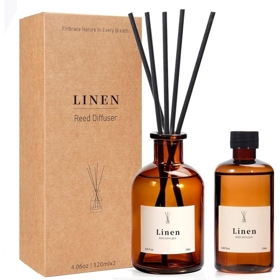 Reed Diffuser Set, 8.12 fl.oz Linen Scented Oil Diffuser, Home ...