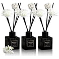 Reed Diffuser Set of 3, Jasmine Scented Oil Diffuser with 15 Sticks ...