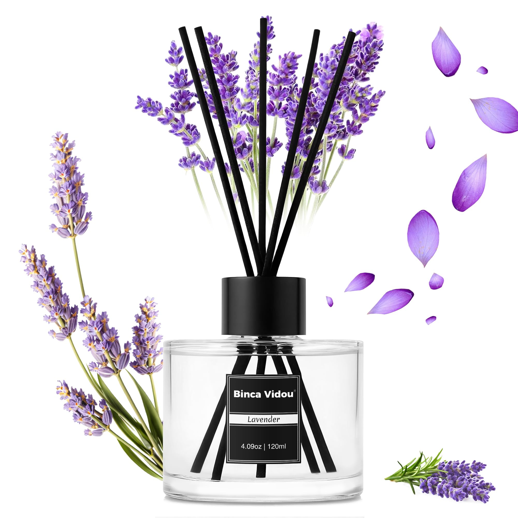 Reed Diffuser, binca vidou Lavender Reed Oil Diffusers Set for Office ...