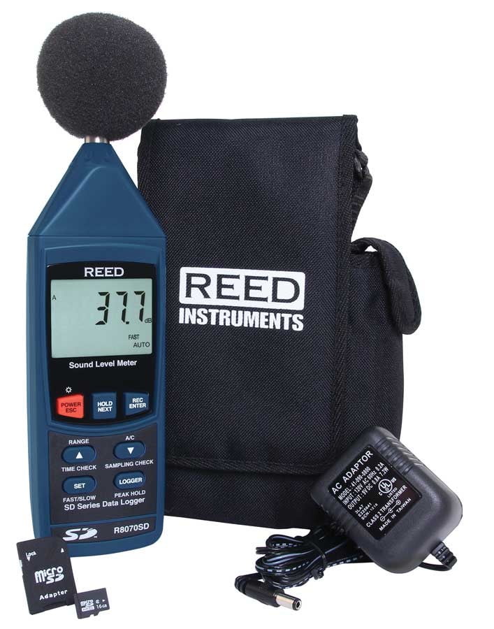 Reed Instruments Data Logging Sound Meter Kit,130 dB R8070SD-KIT ...