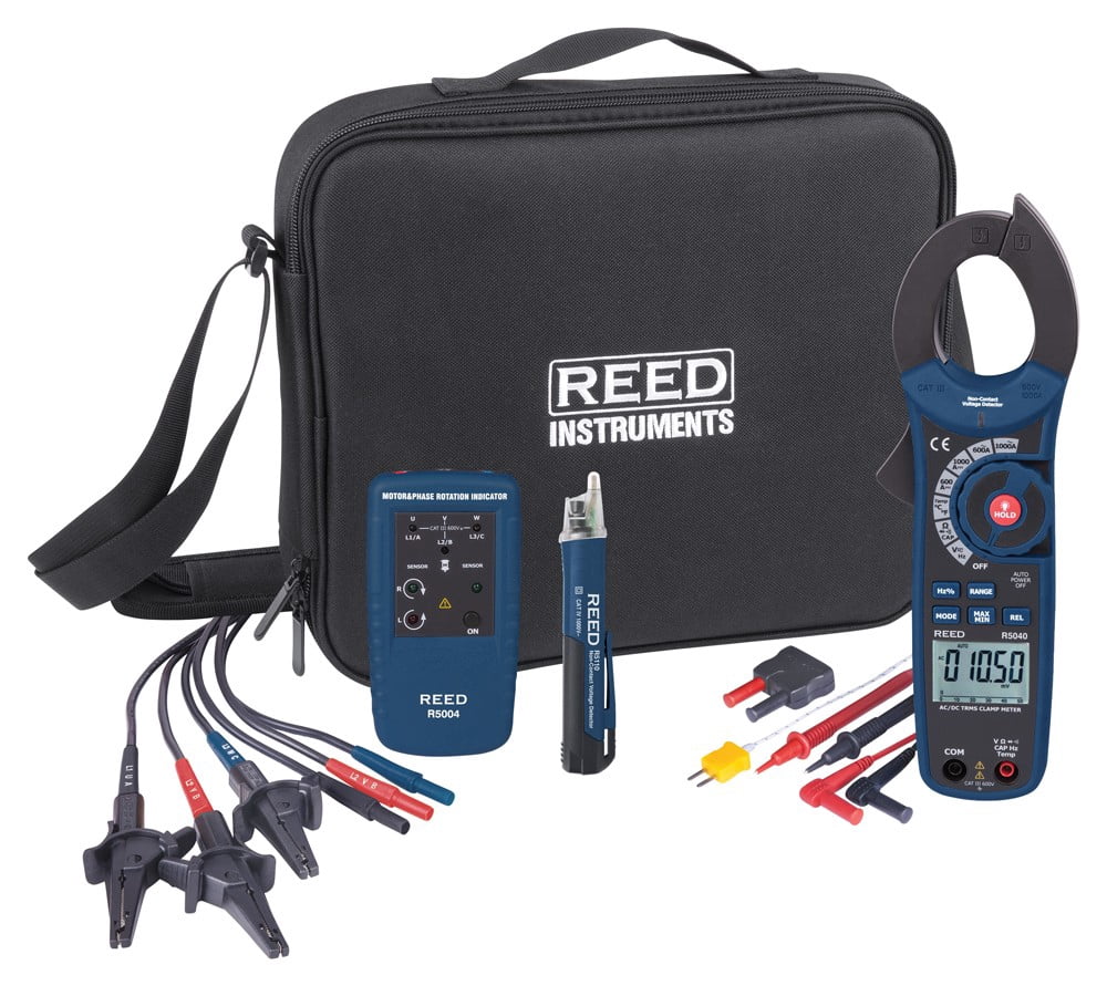 REED Instruments R5004-KIT Phase Rotation/Clamp Meter Kit - Walmart.com