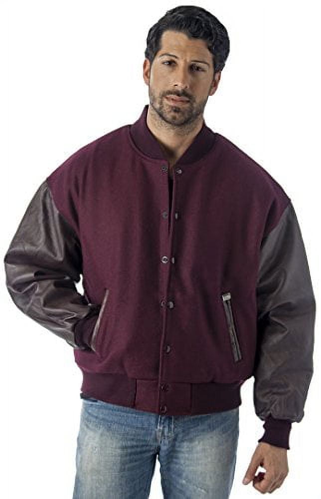 Reed Men's Premium Varsity Leather/wool Jacket Made in USA (XLT ...