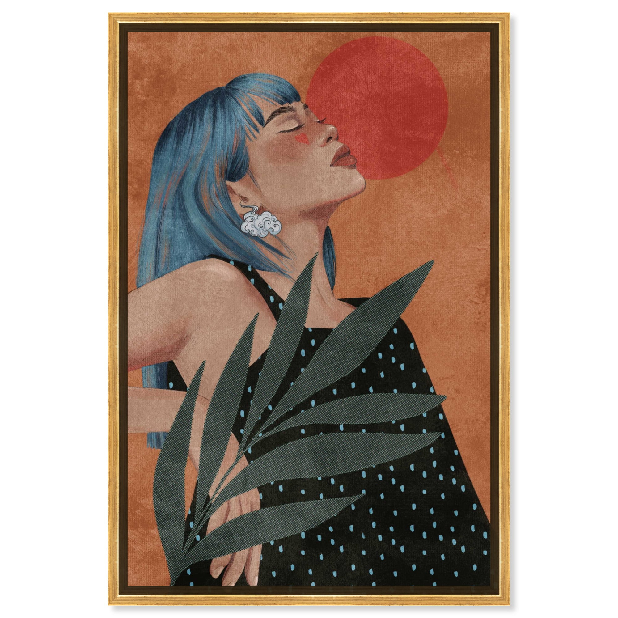 Reed Moon Portrait Canvas Modern Boho Portrait Wall Art by Art Remedy ...