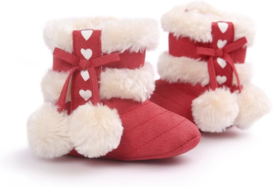 ReedCA Baby Girl Plush Winter Snow Bowknot Boots - Walmart.com