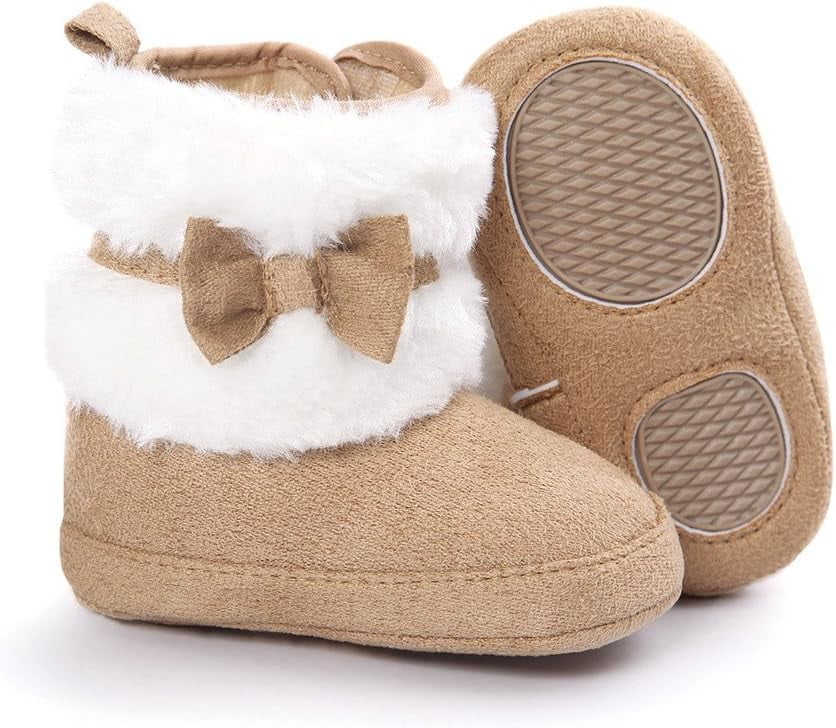 ReedCA Baby Girl Plush Winter Snow Bowknot Boots - Walmart.com