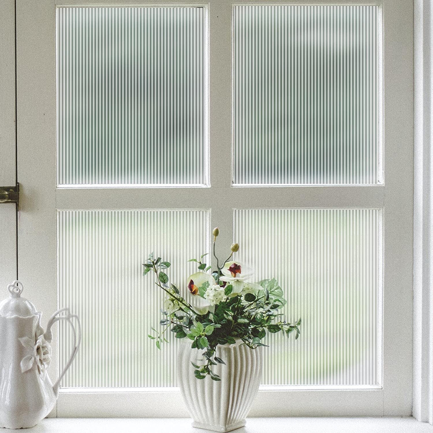 Reeded Glass Window Film, Window Privacy Film, Frosted Window Vinyl, 3D ...