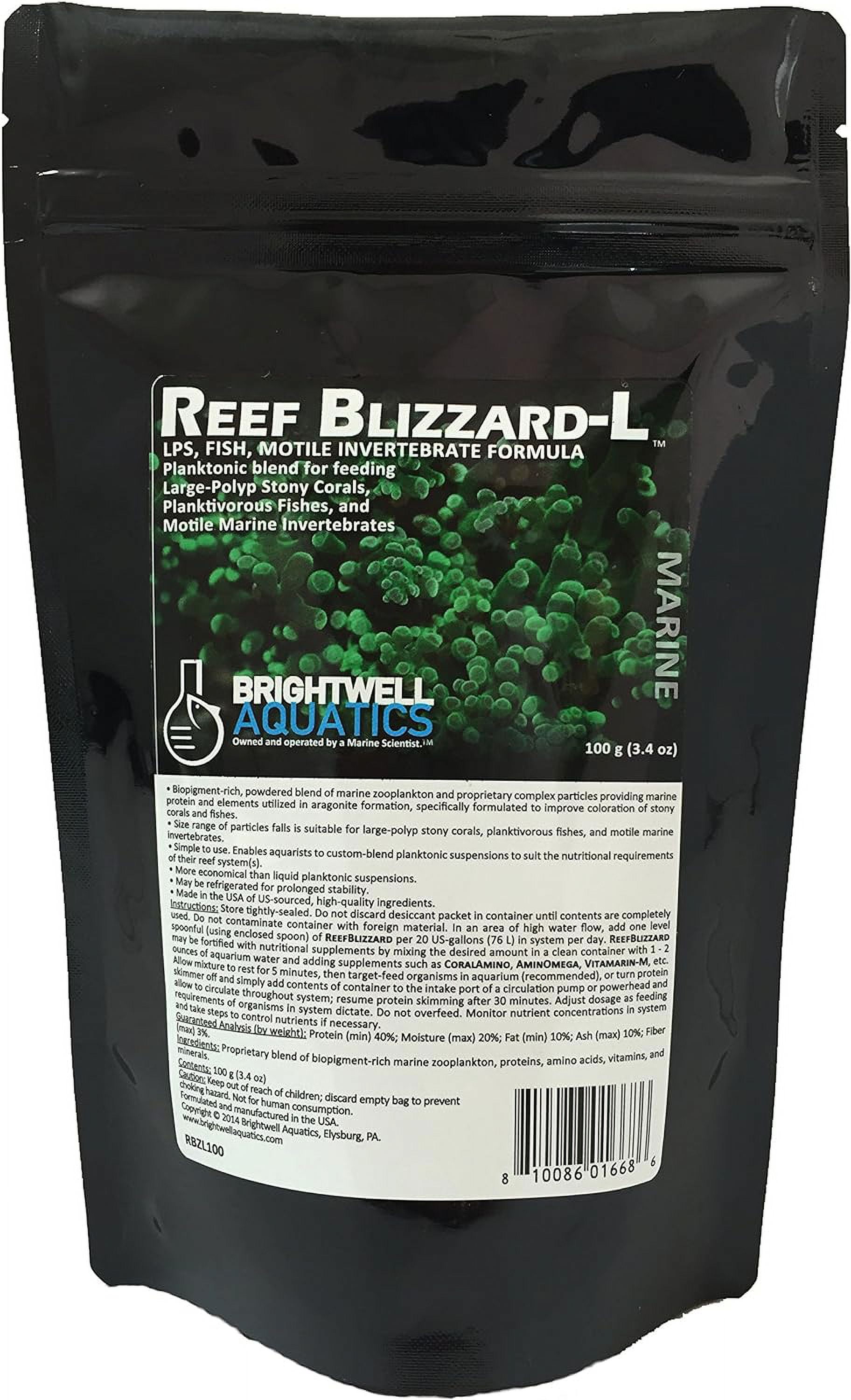 Reef Blizzard L - Powder Planktonic Food Blend To Feed Large Stony ...
