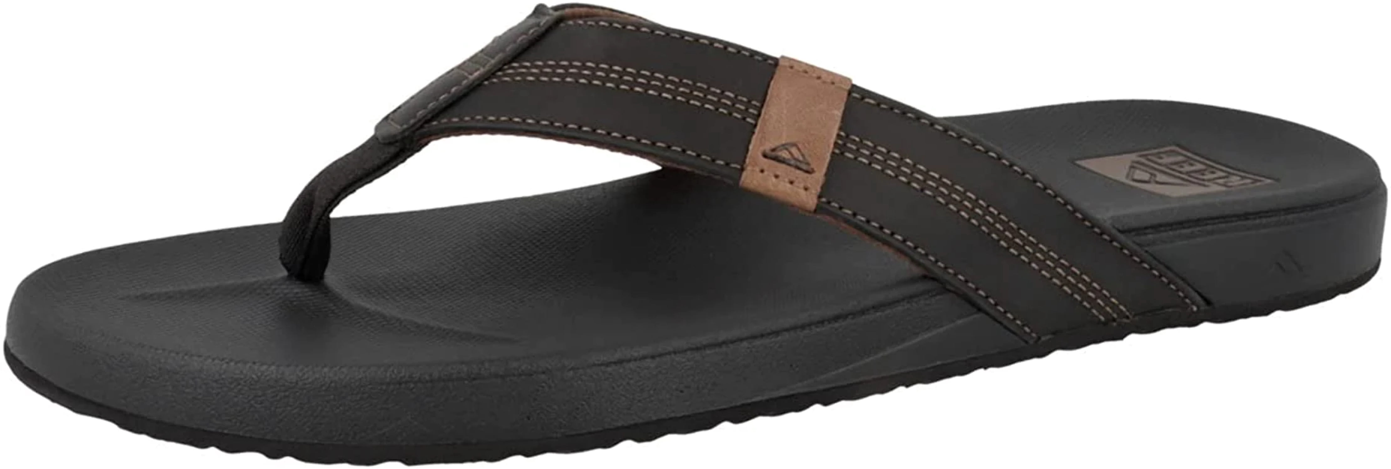 Reef Cushion Phantom LE Leather Coffee/ Black Men's Flip Flop Sandal ...