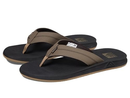 Reef Men's Element TQT Flip-Flop, Black/Tan, 11 - Walmart.com