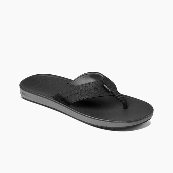 Reef Journeyer Men's Flip Flop Thong Sandal - Black/Gray, High Rebound ...