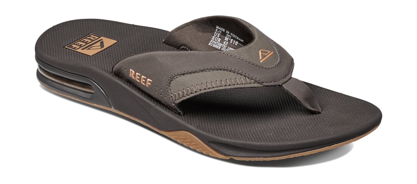 Reef Men's Sandal Fanning, Bottle Opener Flip Flops, Brown/Gum, 4 ...