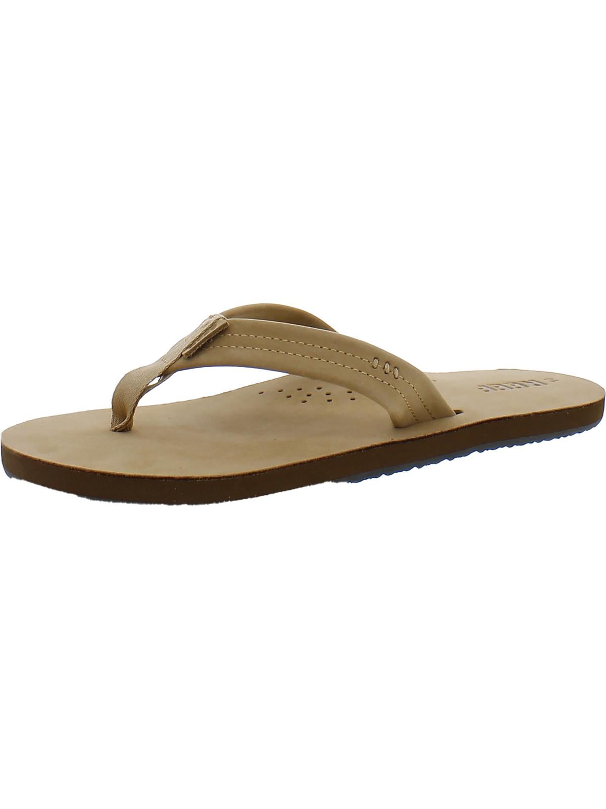 Reef Mens Draftsmen Leather Slide Flip-Flops - Walmart.com
