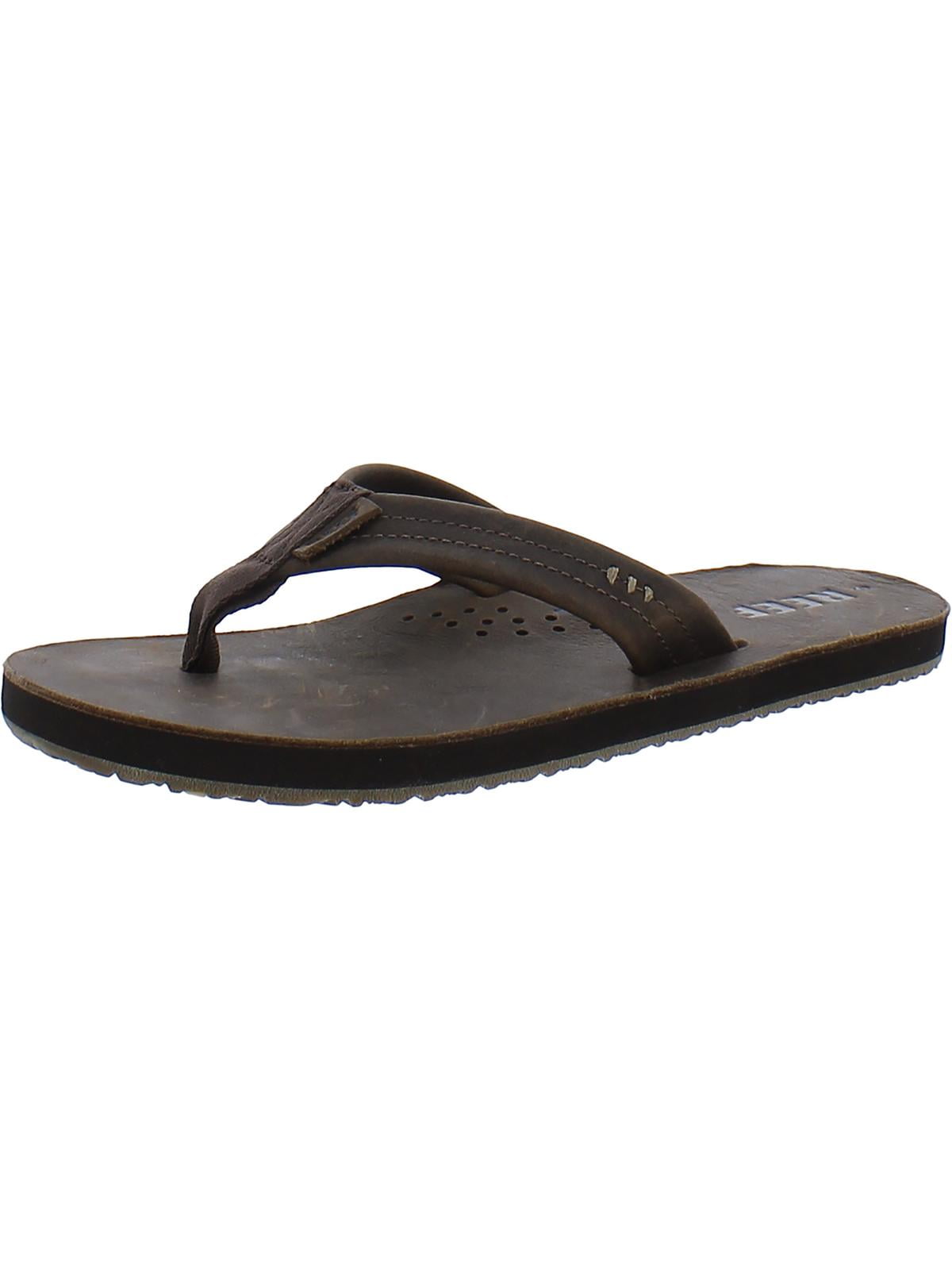 Reef Mens Draftsmen Leather Slide Flip-Flops - Walmart.com