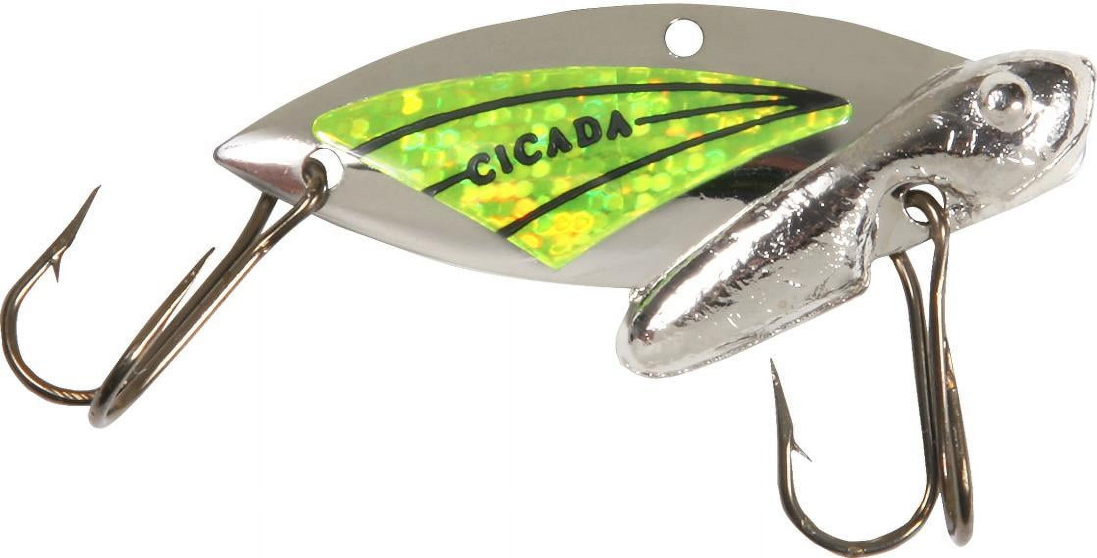 Reef Runner Cicada Lure, 3/8-Ounce, Silver/Chartreuse Multi-Colored ...