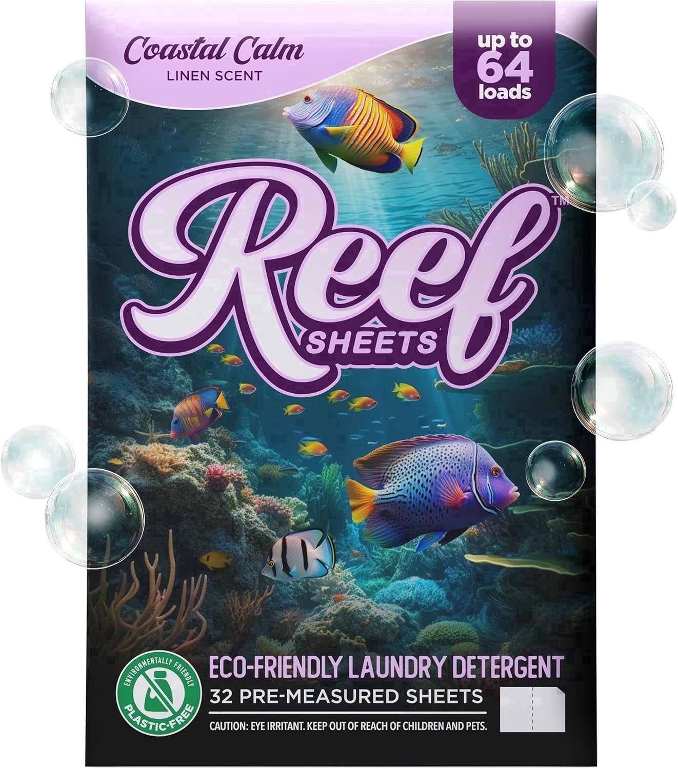 Reef Sheets Laundry Detergent Sheets,Plastic Free, Eco-Friendly ...