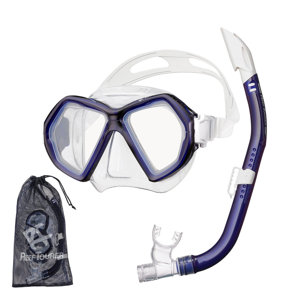 Reef Tourer Adult X-Plore 2-Window Mask & Snorkel Set, Cobalt Blue - Walmart.com