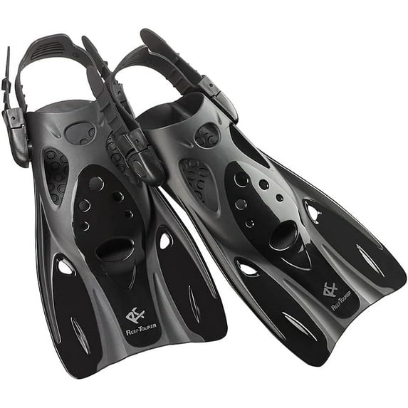 Reef Tourer Snorkel Fins for Kids and Adults, Adjustable Open Heel ...