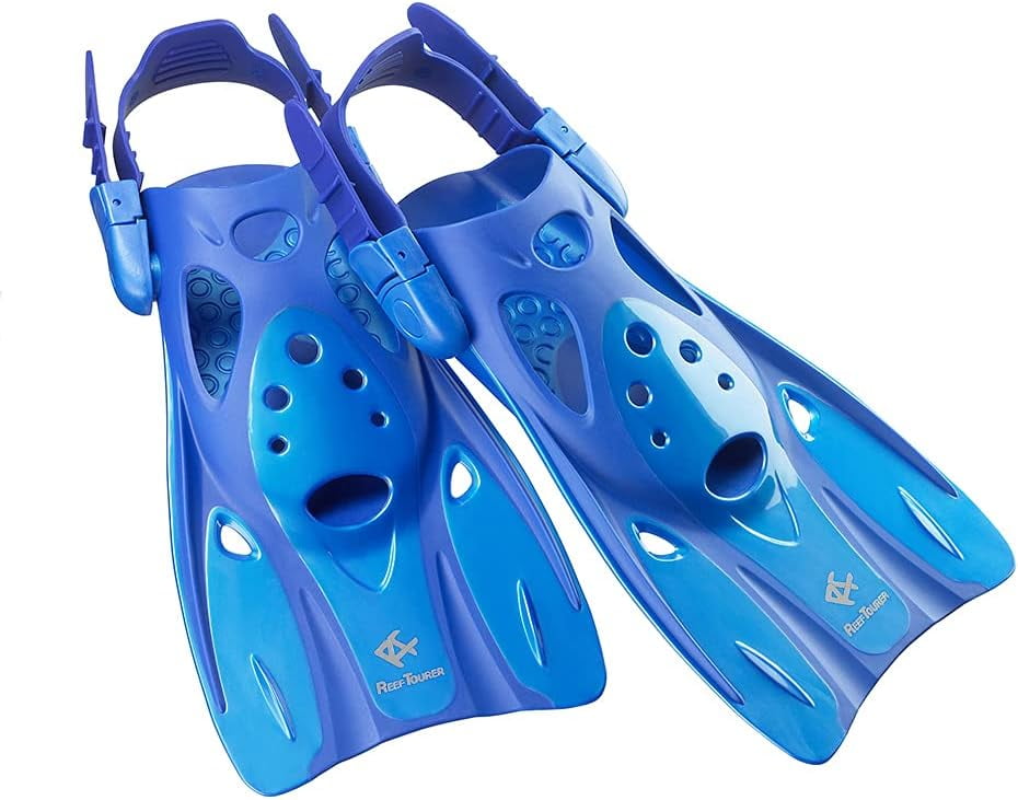 Reef Tourer Snorkel Fins for Kids and Adults, Adjustable Open Heel ...