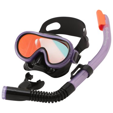 Snorkeling Scuba Dive DRY Snorkel Purge Mask Diving Fins Gear Set ...