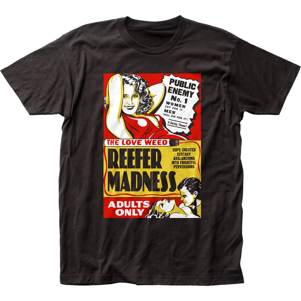 Reefer Madness Poster Mens T Shirt Movie Classic Tee Brand New Black ...