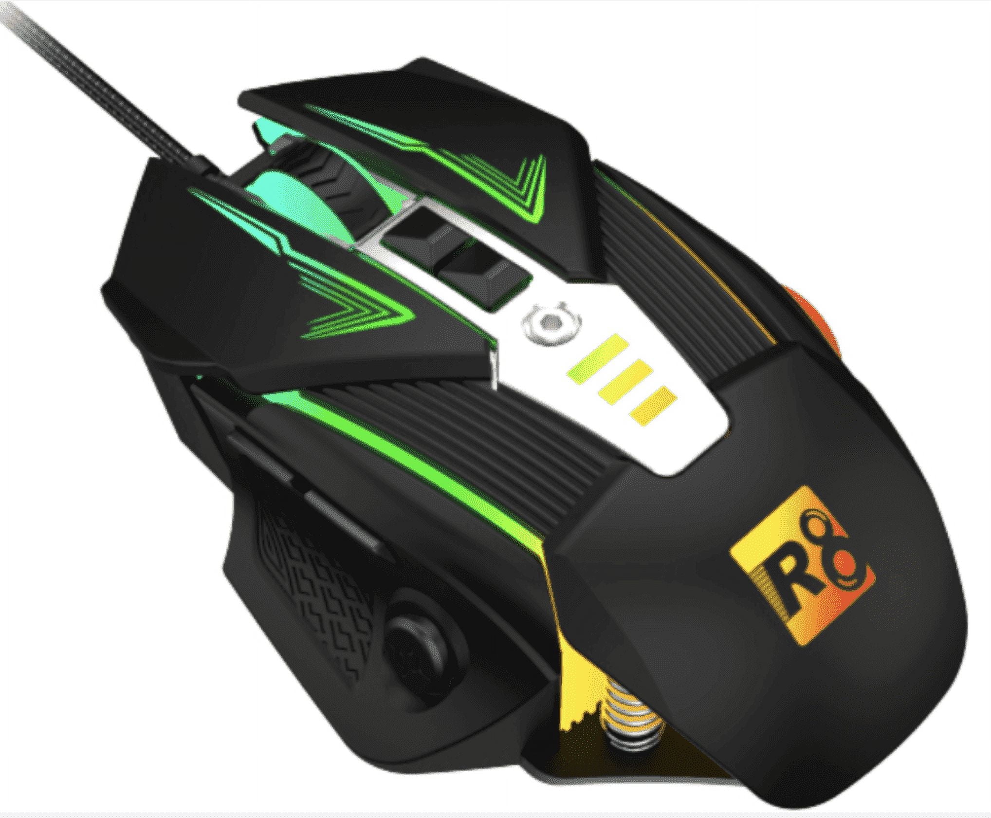 ReeGee RGB Game Mouse, 7200 DPI, 6 Buttons, 5 Backlit Modes, Support DIY Keybind & Rapid Fire ...
