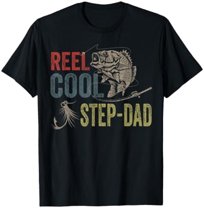 Reel Cool Step-Dad Fishing T-Shirt for Outdoor Adventures and Family ...